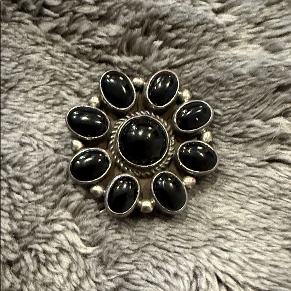 Native American | Jewelry | Authentic Sterling Silver And Onyx Floral ...